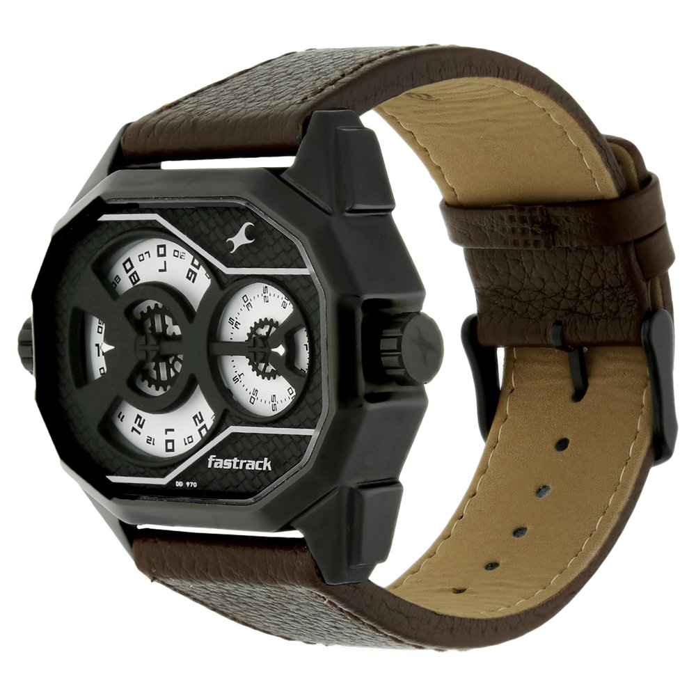 Buy Online Fastrack Quartz Analog White Dial Leather Strap Watch for ...