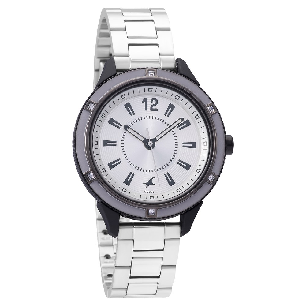 Buy Online Fastrack Varsity Silver Dial Quartz Analog Watch for Girls ...