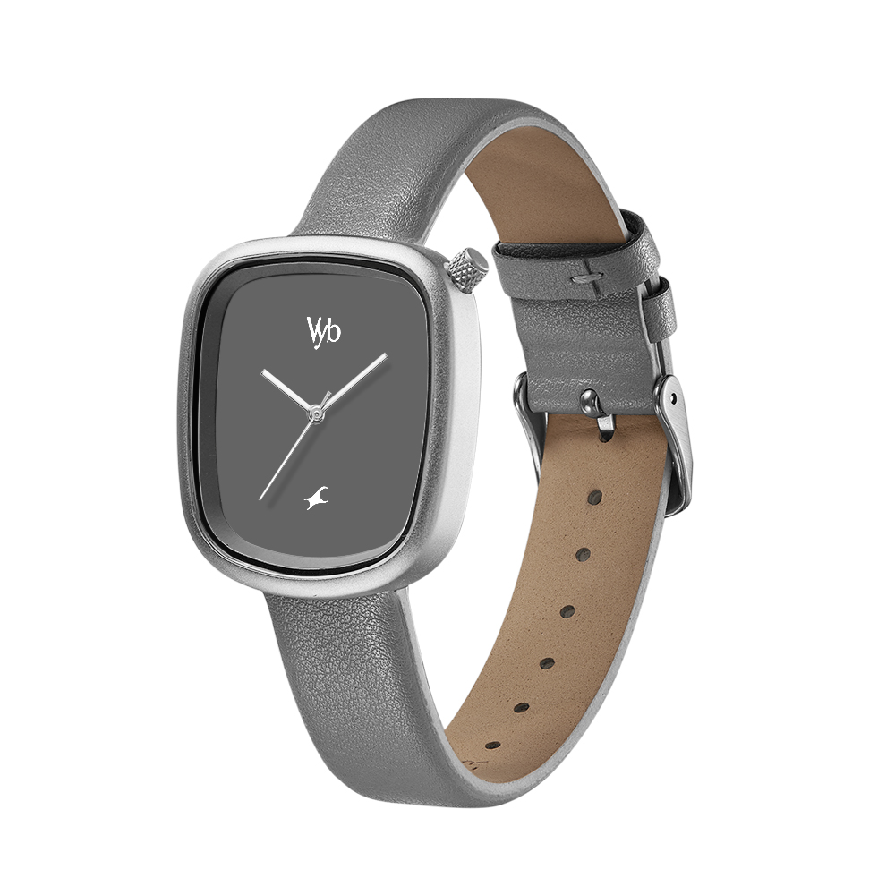 Buy Online Fastrack Vyb Prodigy Quartz Analog Grey Dial Leather Strap ...