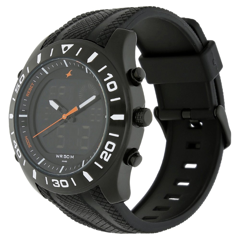 Buy Online Fastrack Quartz Analog Digital Black Dial Silicone Strap ...