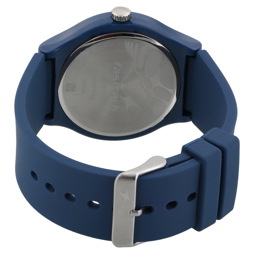 Buy Online Fastrack Quartz Analog Blue Dial Silicone Strap Watch for ...