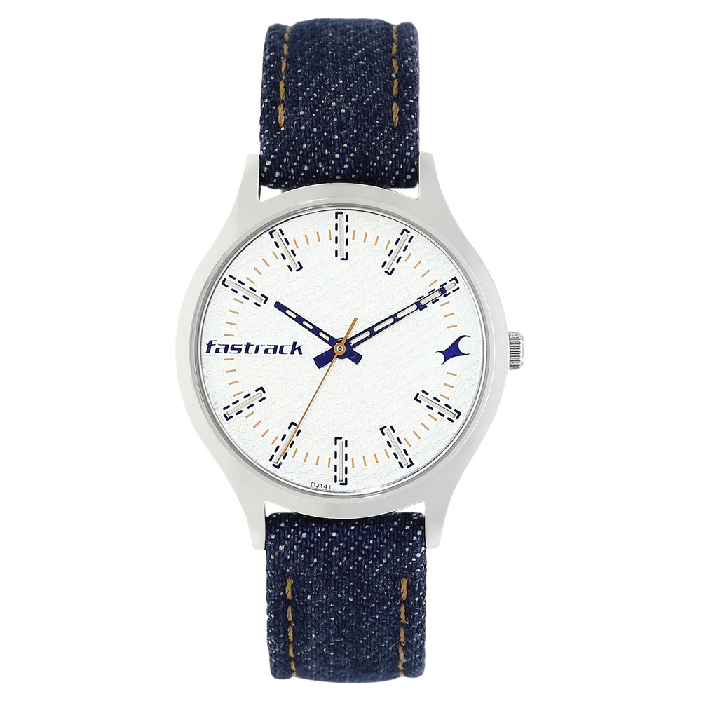 Buy Online Fastrack Denim Quartz Analog White Dial Denim Strap Watch ...