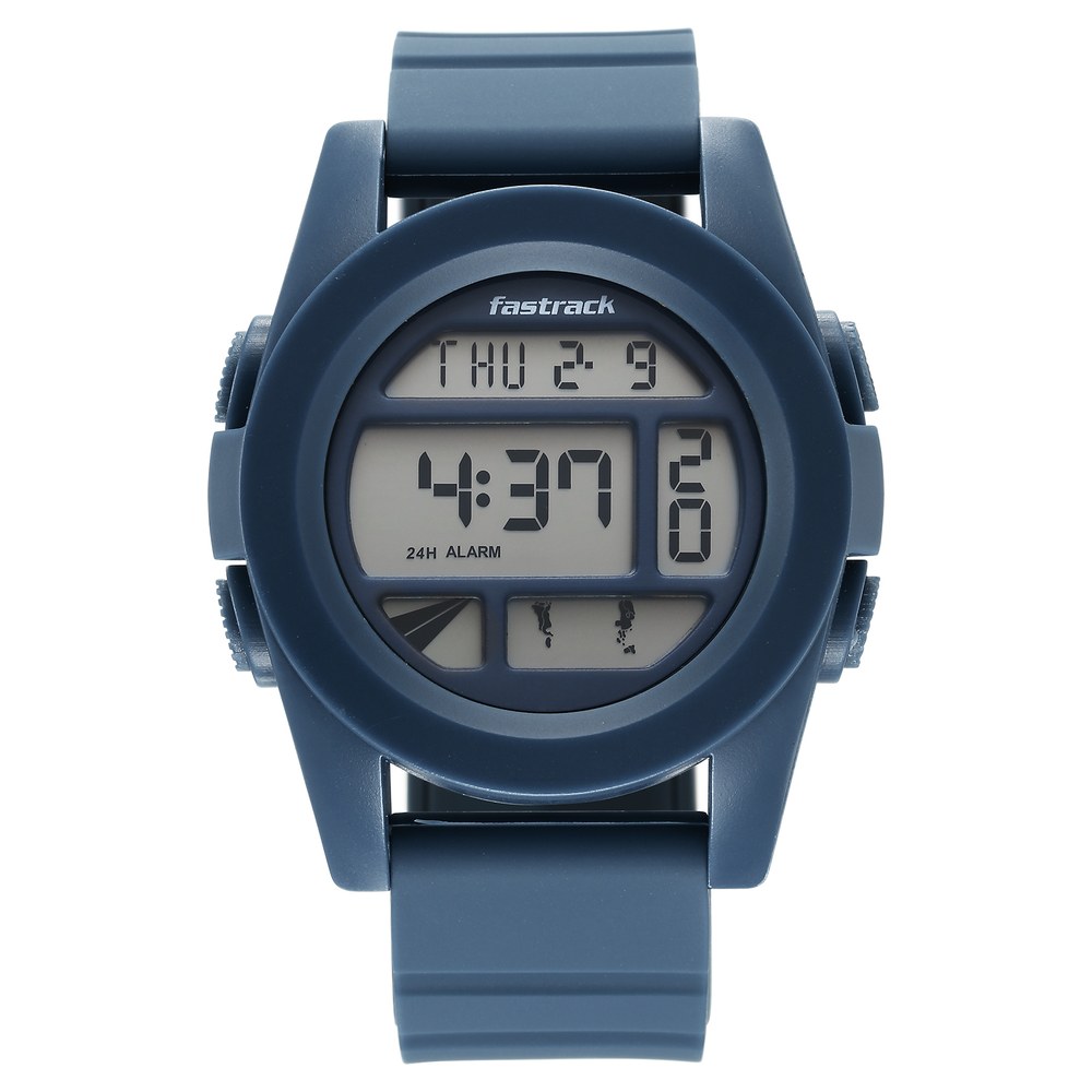 Buy Online Fastrack StreetStyle Digital Blue Dial Blue Silicone Strap ...