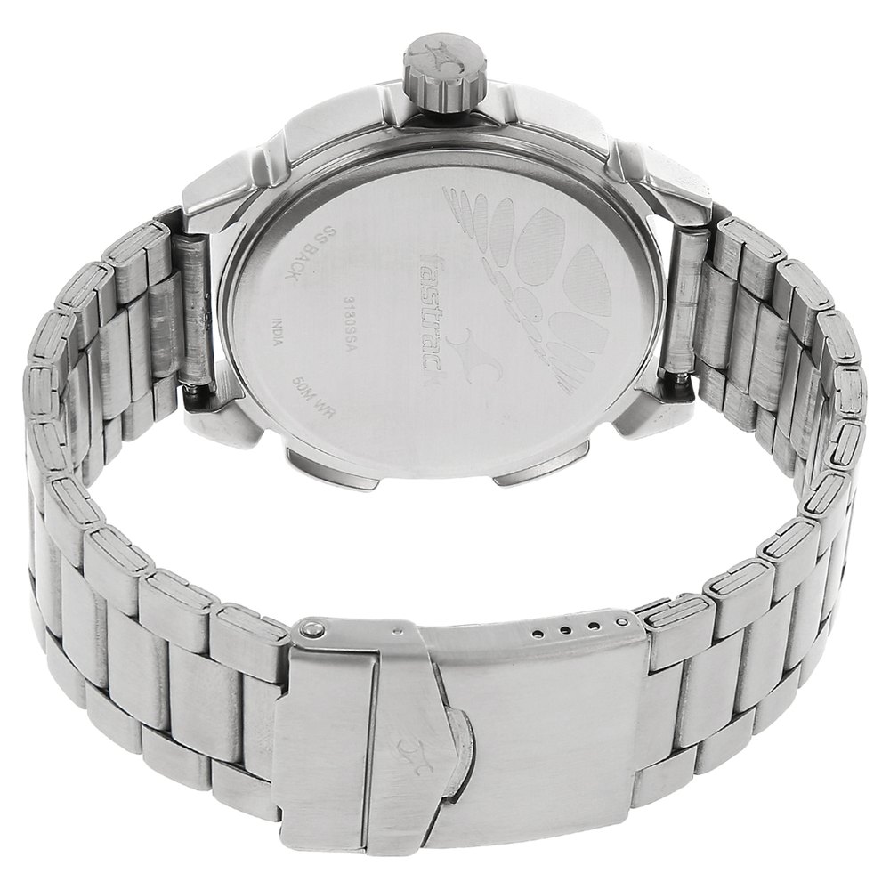 Buy Online Fastrack Quartz Analog Silver Dial Stainless Steel Strap ...
