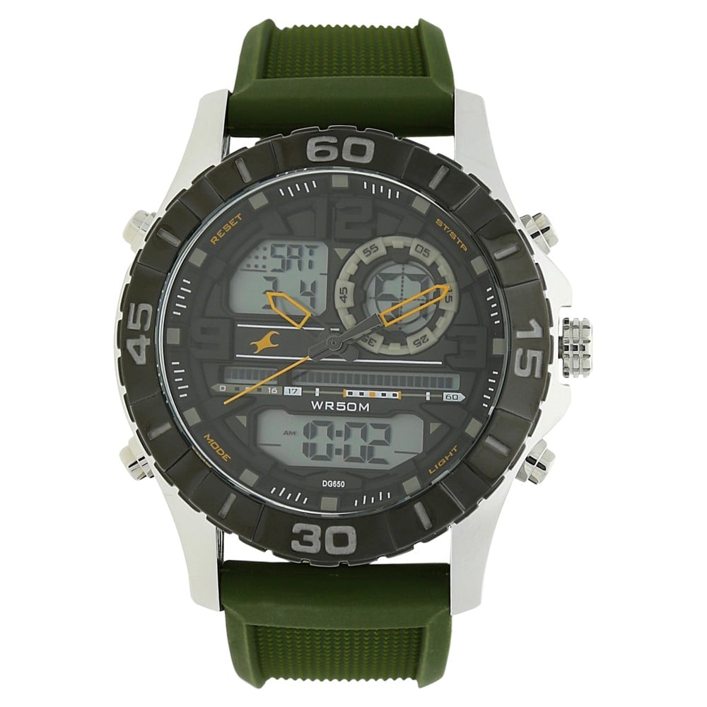 Buy Online Fastrack Quartz Analog Digital Grey Dial Silicone Strap ...