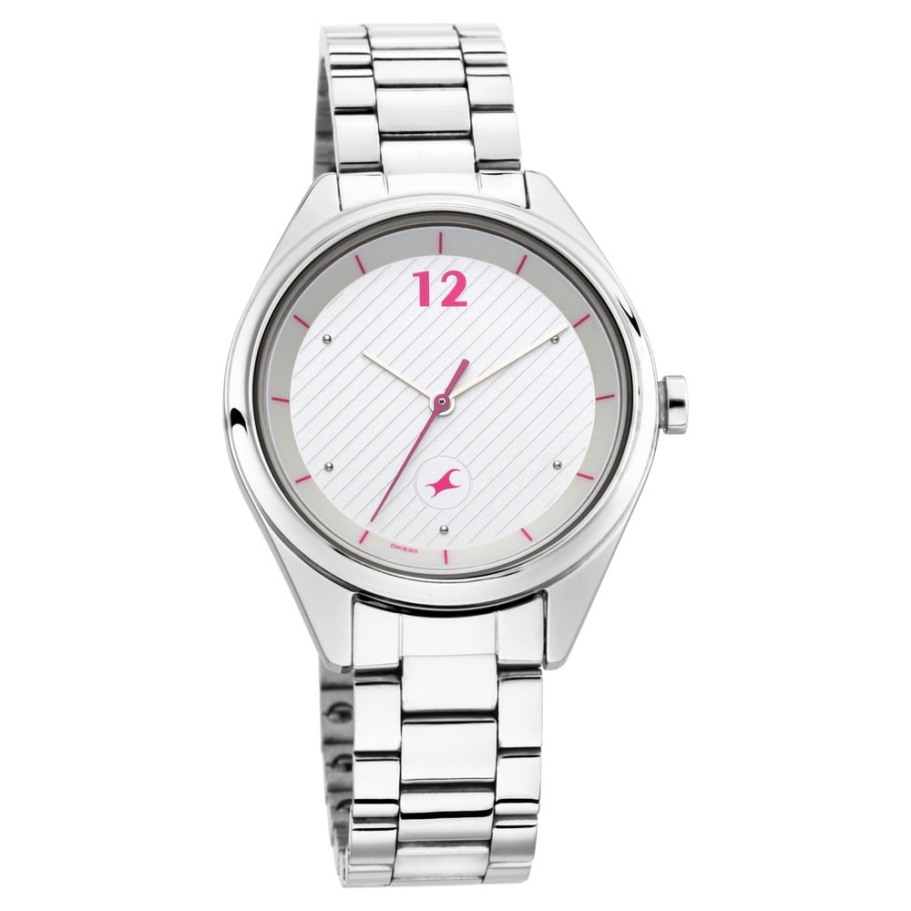 Buy Online Fastrack Quartz Analog Silver Dial Stainless Steel Strap ...
