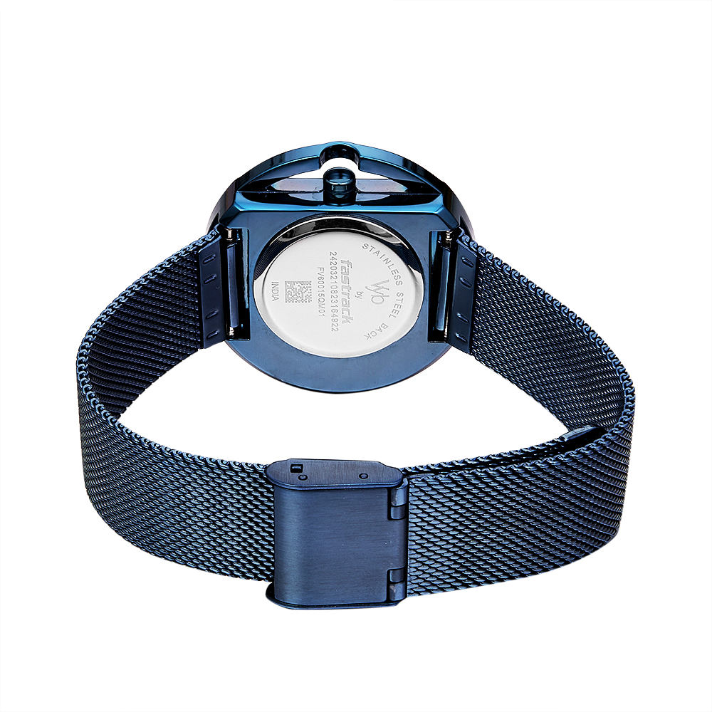 Buy Online Fastrack Vyb Showstopper Quartz Analog Blue Dial Stainless ...