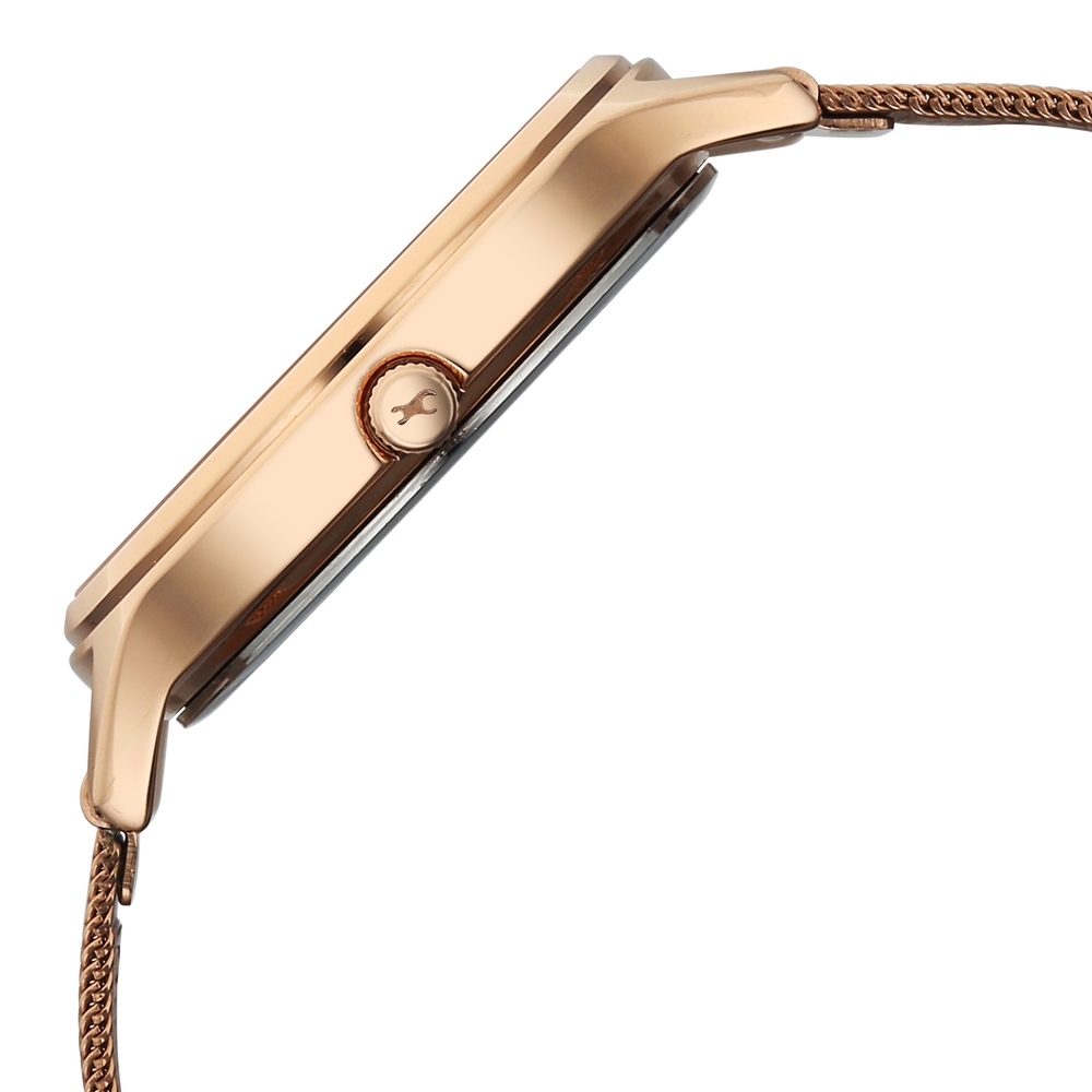 Buy Online Fastrack Style Up Quartz Analog Pink Dial Rose Gold Colour ...