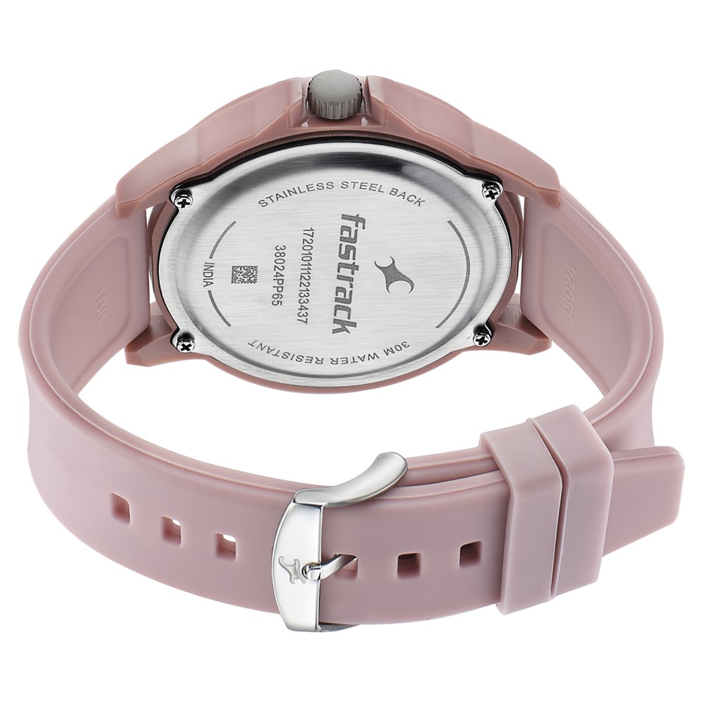 Buy Online Fastrack Tees Quartz Analog Pink Dial Silicone Strap Unisex ...