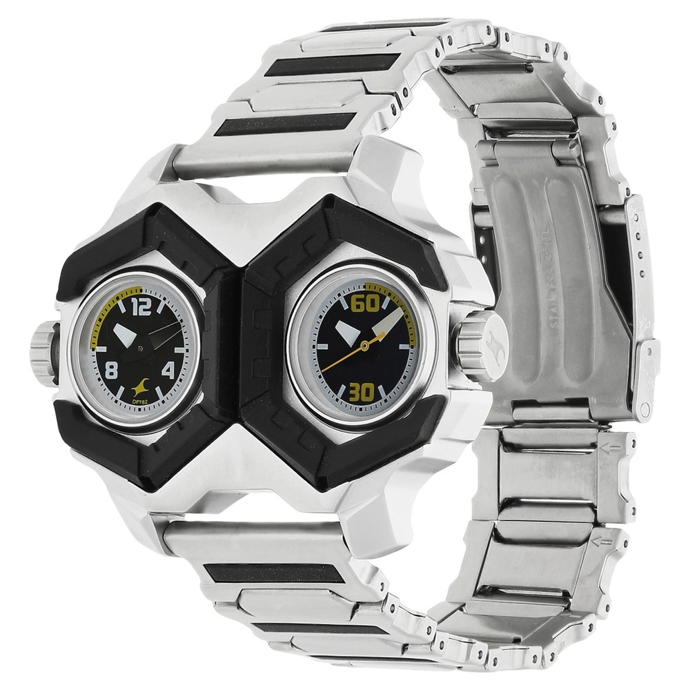 Buy Online Fastrack Motorheads Quartz Analog Black Dial Stainless Steel ...