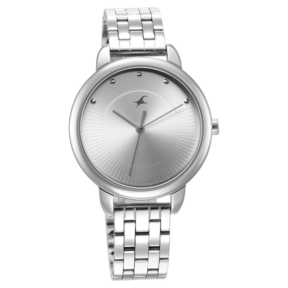Buy Online Fastrack Stunners Quartz Analog Silver Dial Metal Strap ...