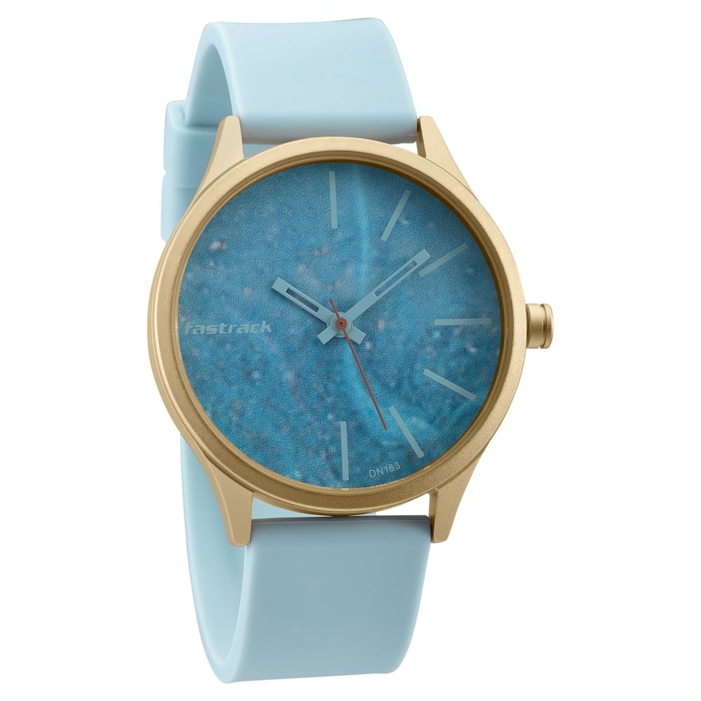 Buy Online Fastrack Topicals Quartz Analog Blue Dial Silicone Strap ...