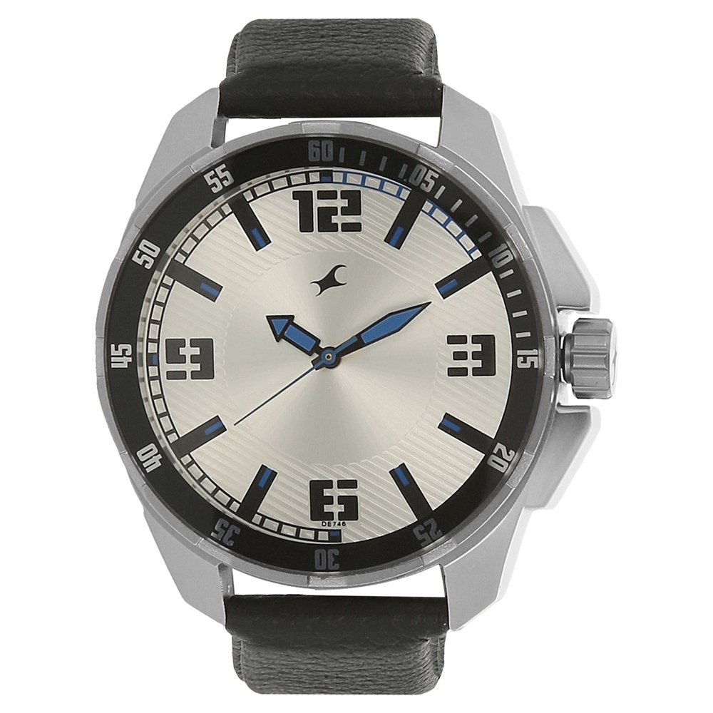 Buy Online Fastrack Quartz Analog Grey Dial Leather Strap Watch for ...