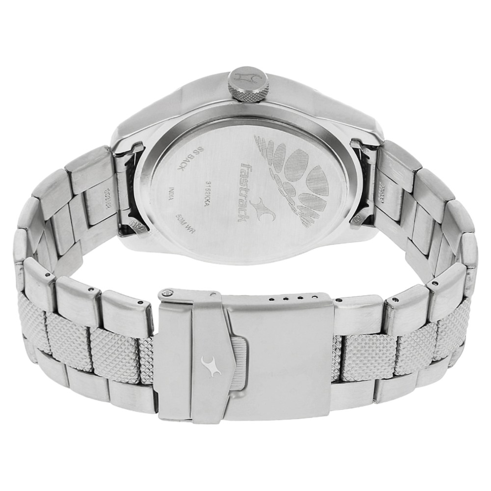 Buy Online Fastrack Motorheads Quartz Analog Black Dial Stainless Steel ...