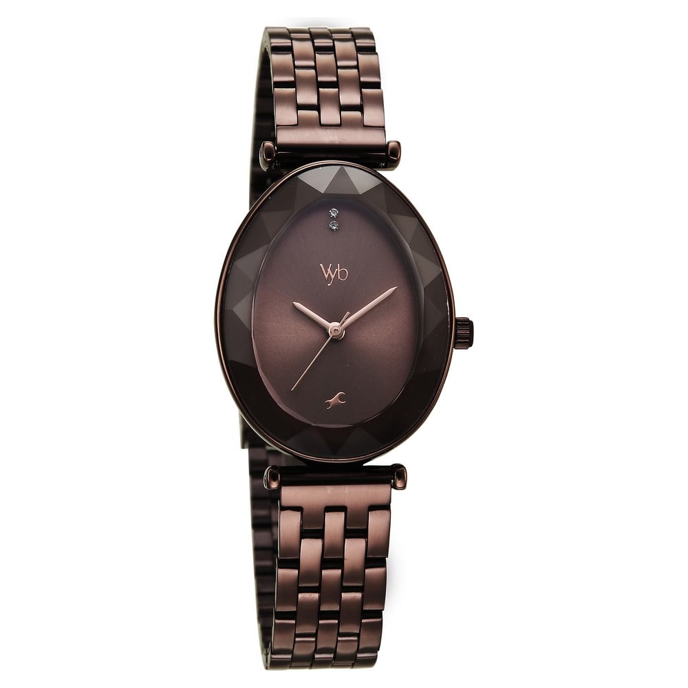 Buy Online Vyb Prodigy By Fastrack Quartz Analog Brown Dial Brown ...