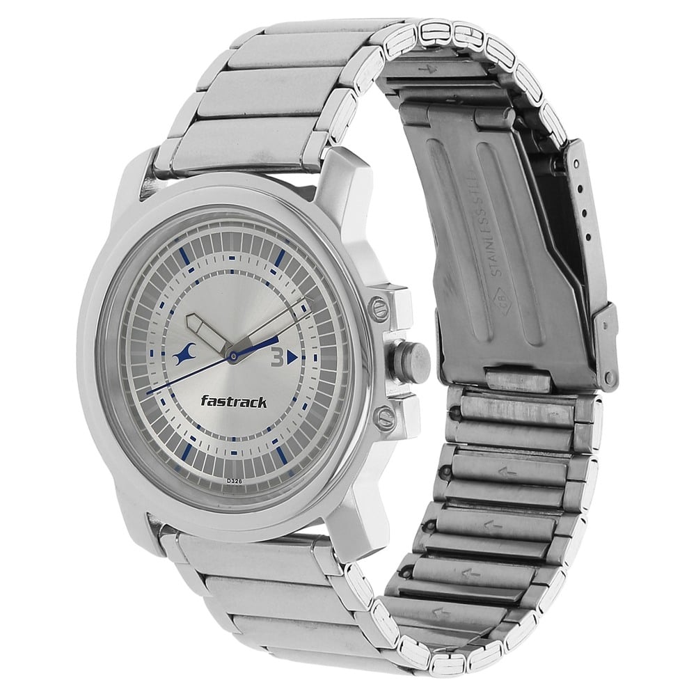 Buy Online Fastrack Quartz Analog Silver Dial Stainless Steel Strap ...