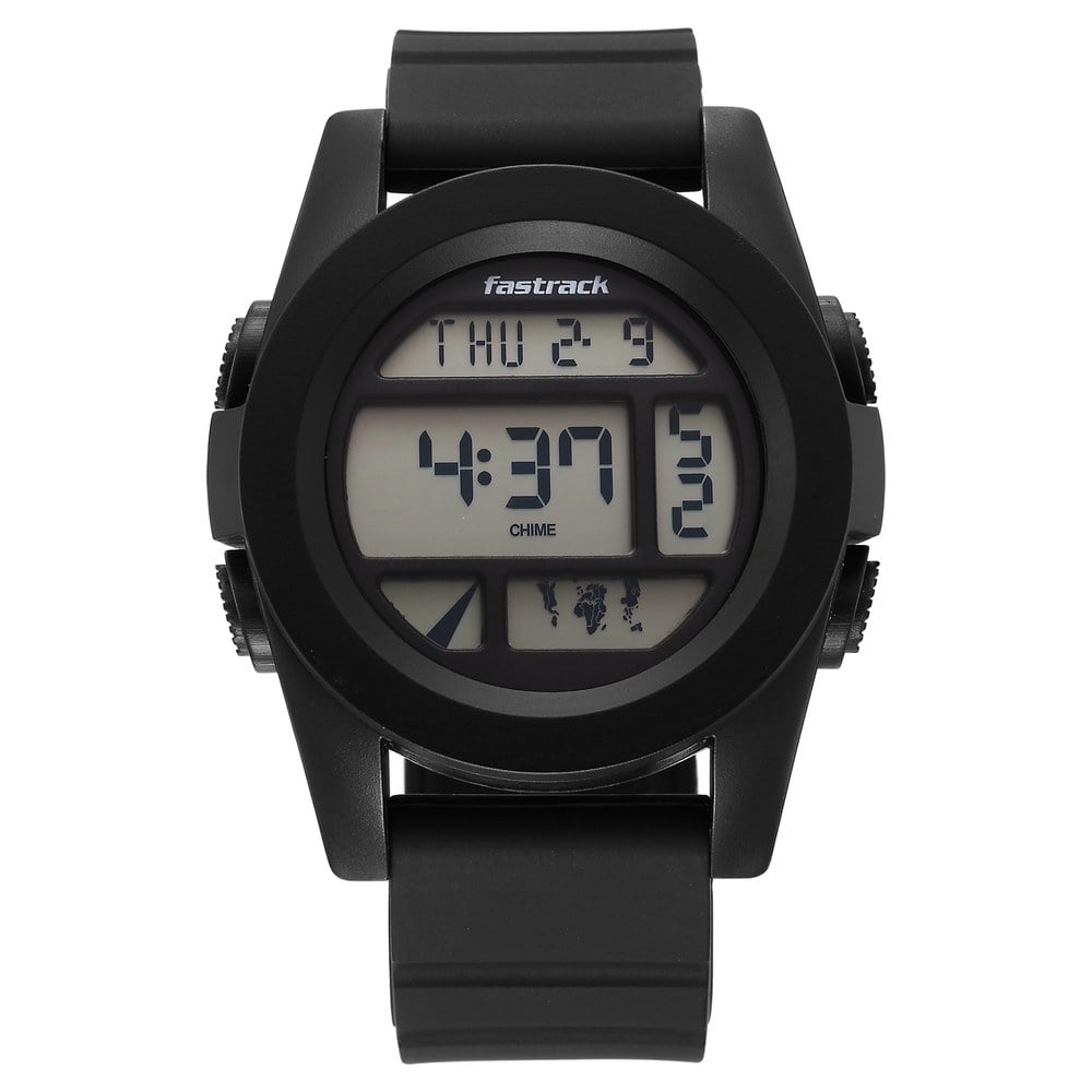 Buy Online Fastrack StreetStyle Digital Black Dial Black Silicone Strap ...