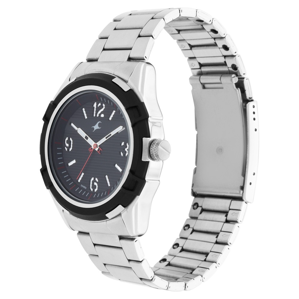 Buy Online Fastrack Fastfit Quartz Analog Black Dial Stainless Steel ...