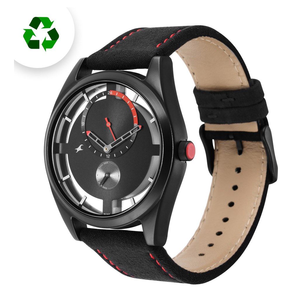 Buy Online Fastrack Revibe Quartz Multifunction Black Dial Fabric Strap ...