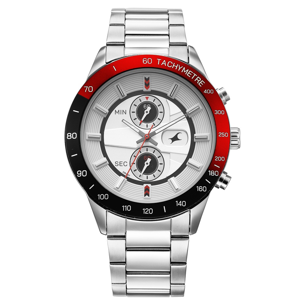 Buy Online Fastrack Overdrive Quartz Chronograph Tachymeter White Dial ...