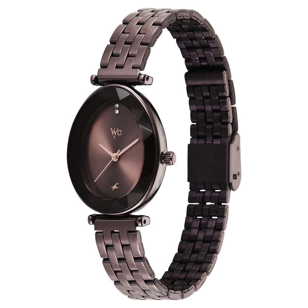 Buy Online Vyb Prodigy By Fastrack Quartz Analog Brown Dial Brown ...