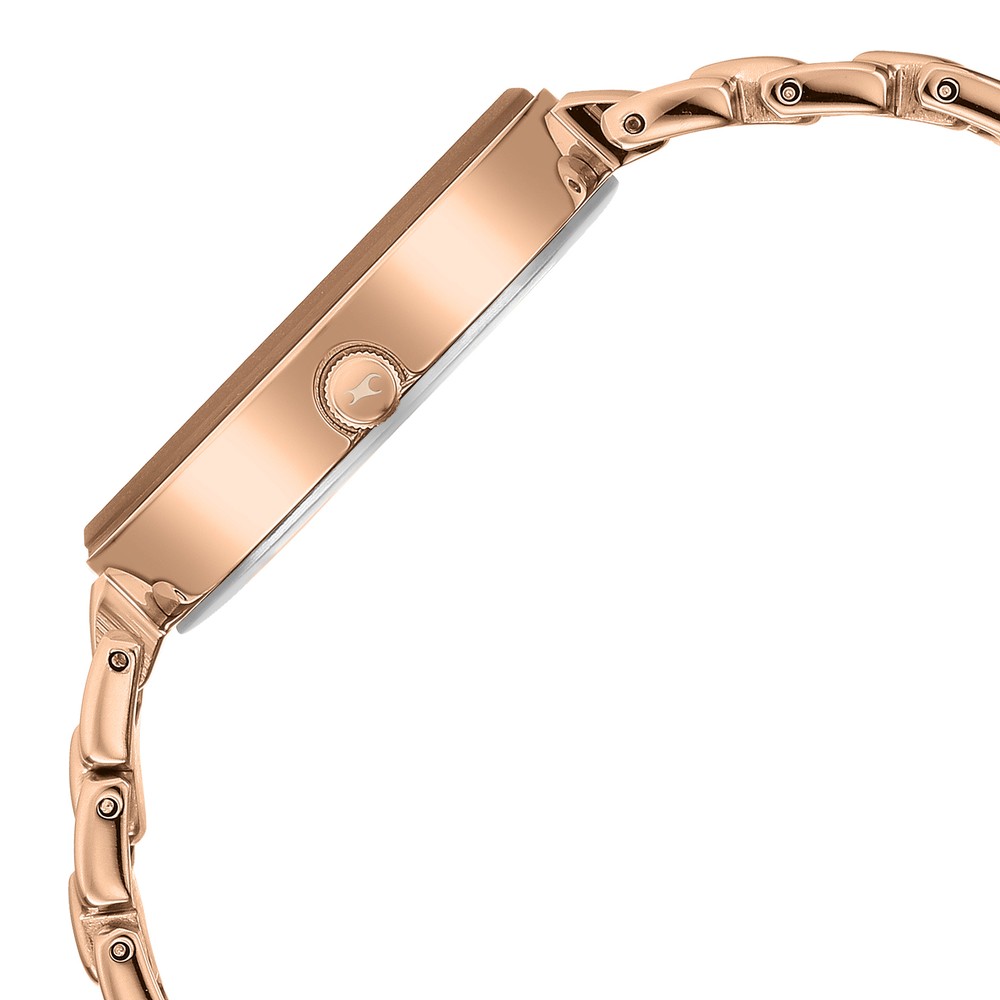 Buy Online Fastrack Style Up Quartz Analog Champagne Dial Metal Strap ...
