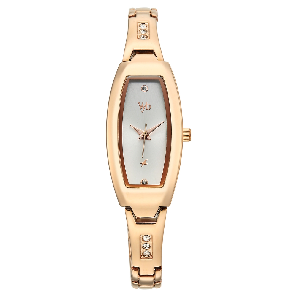 Buy Online Vyb Manifester By Fastrack Quartz Analog Silver Dial Rose ...