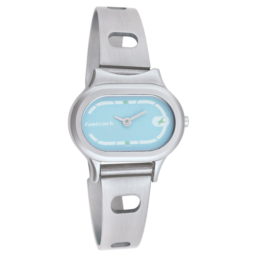 Buy Online Fastrack Quartz Analog Blue Dial Metal Strap Watch for Girls ...
