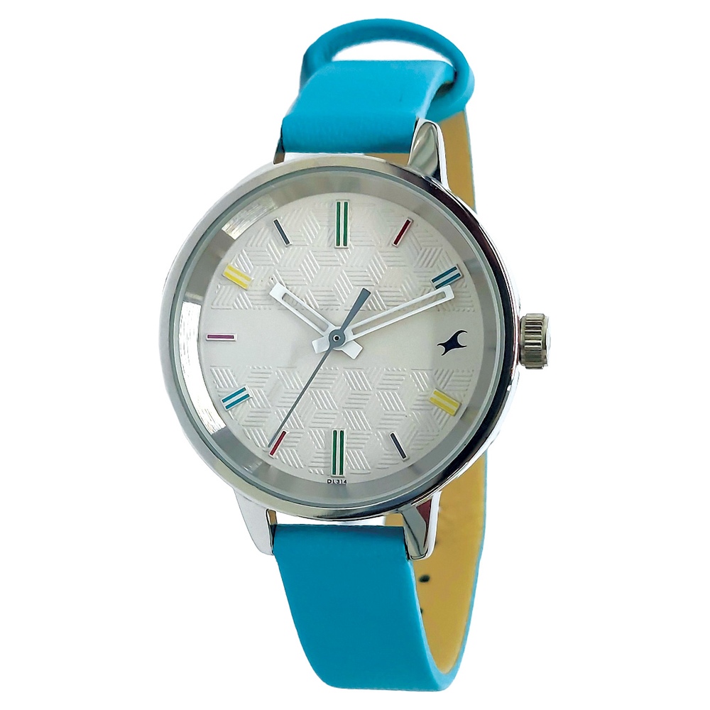 Buy Online Fastrack Quartz Analog White Dial With Blue Color Leather Strap Watch For Girls ...