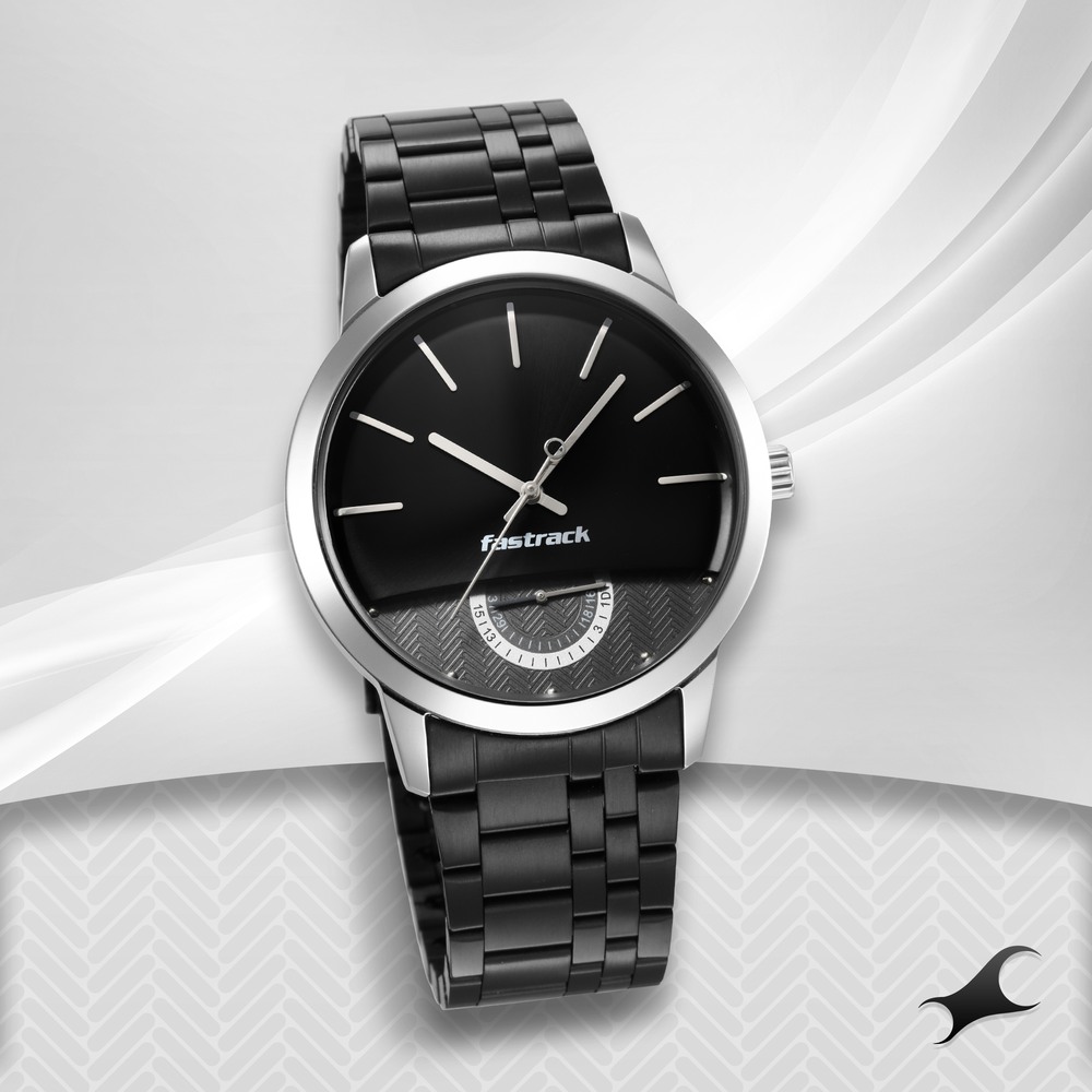 Buy Online Fastrack Opulence Quartz Analog with Date Black Dial ...