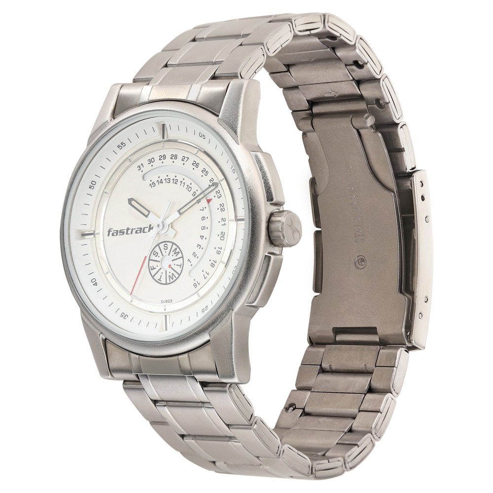 Buy Online Fastrack Go Skate Quartz Analog with Day and Date White Dial ...