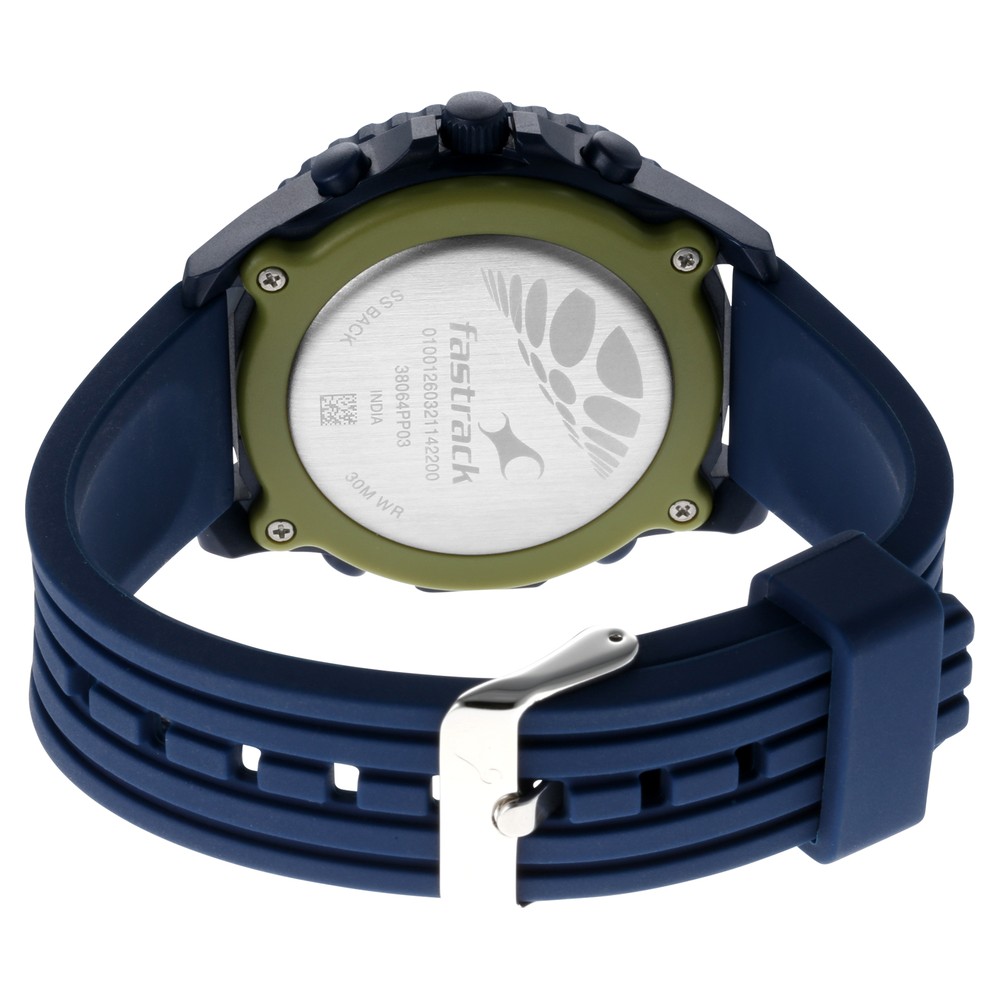 Buy Online Fastrack Streetwear Quartz Analog Digital Blue Dial PU Strap ...