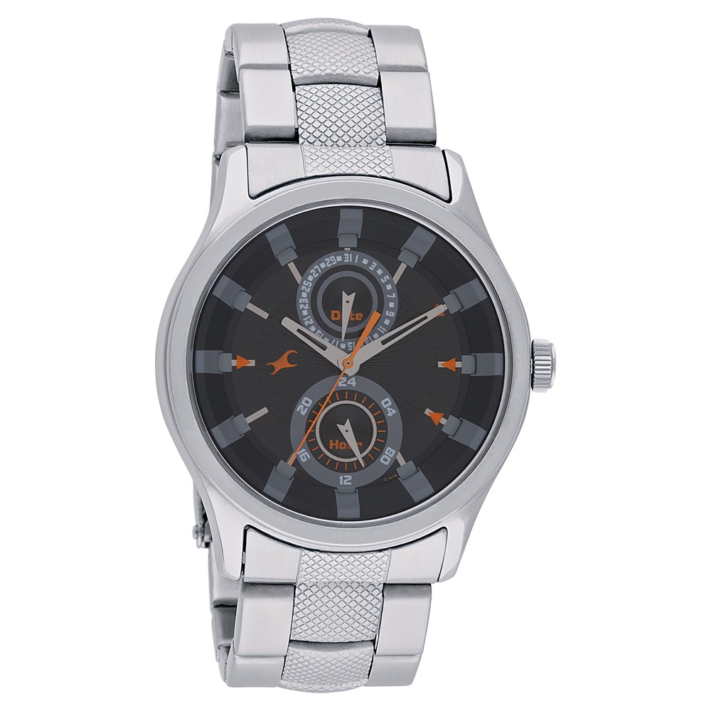 Buy Online Fastrack Quartz Multifunction Black Dial Stainless Steel ...