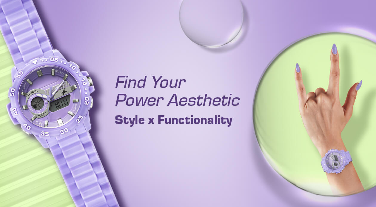 Buy Online Fastrack Street line Quartz Analog Digital Purple Dial ...