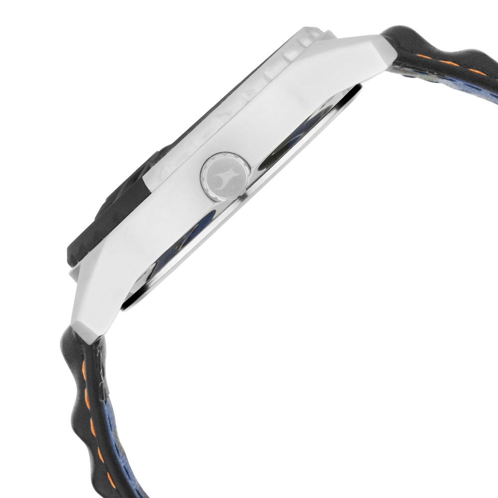 Buy Online Fastrack Space Rover Quartz Analog Grey Dial Leather Strap ...