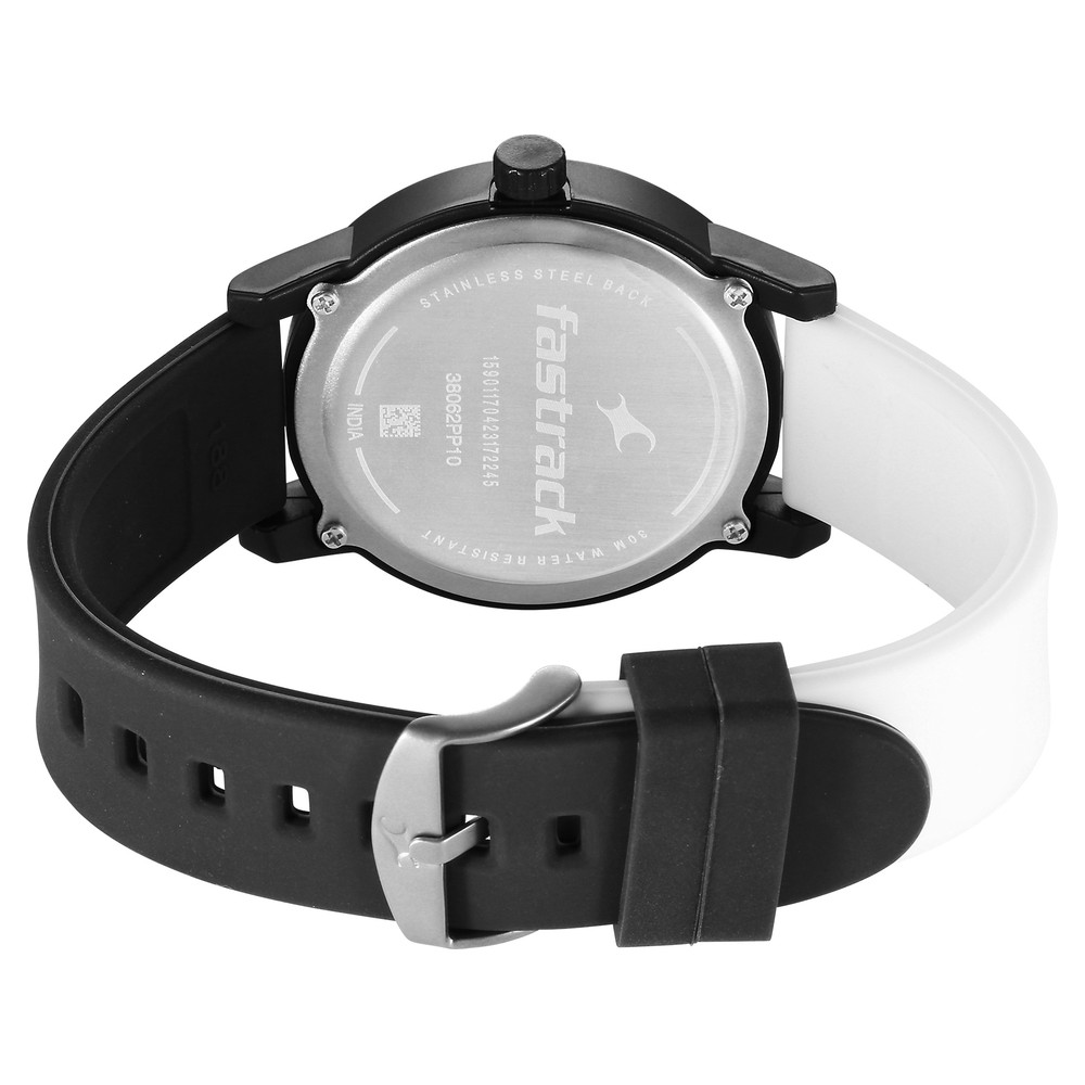 Buy Online Fastrack Tees Quartz Analog Black Dial Silicone Strap Watch ...