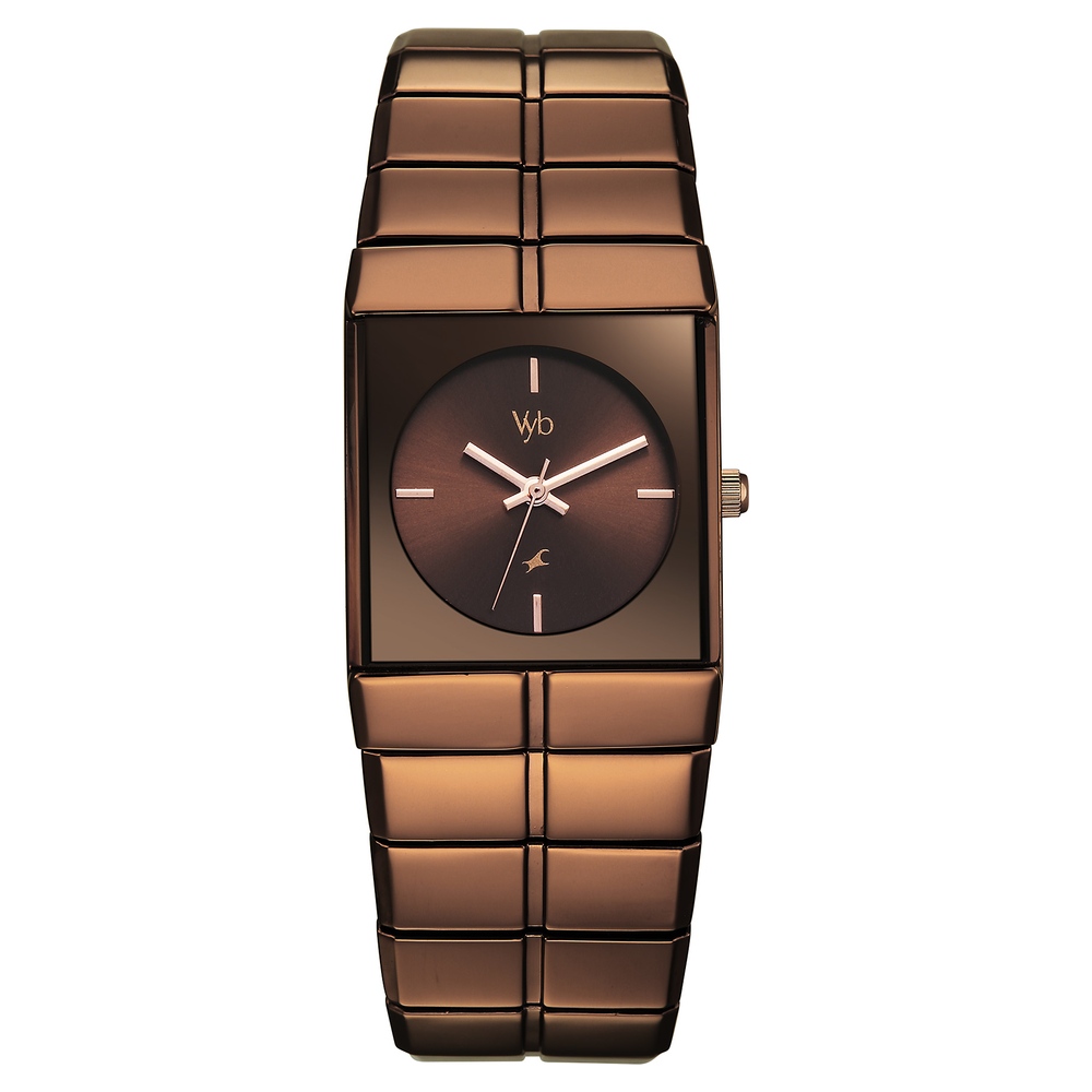Buy Online Vyb Nova By Fastrack Quartz Analog Brown Dial Brown Metal ...