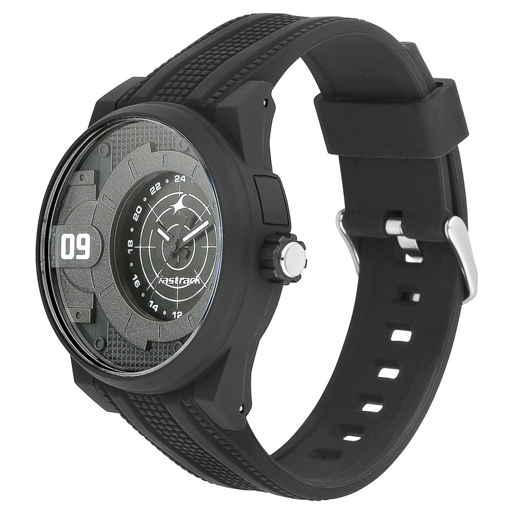 Buy Online Fastrack Trendies Quartz Analog Black Dial Silicone Strap ...