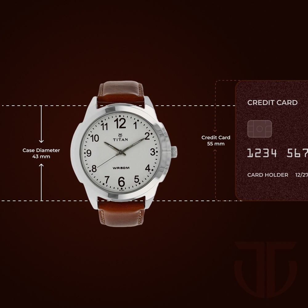 Titan Quartz Analog White Dial Leather Strap Watch for Men