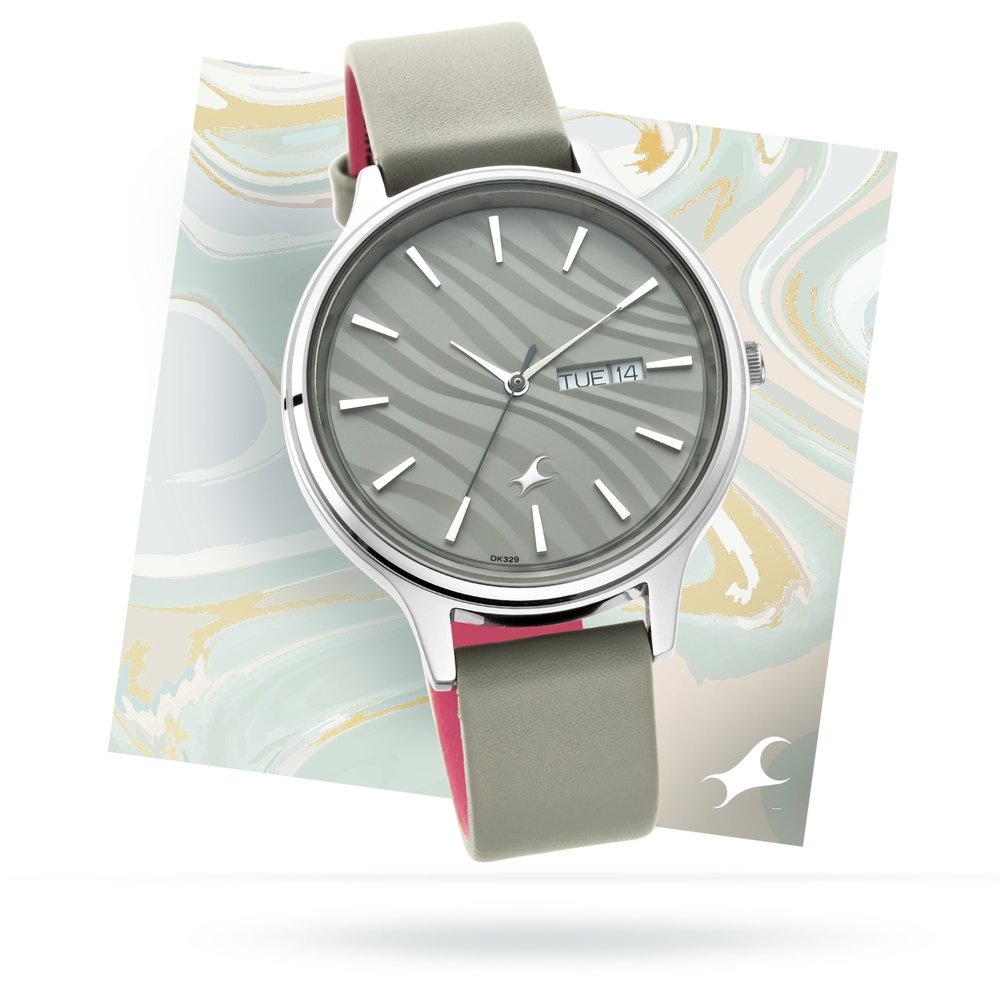Buy Online Fastrack Ruffles Quartz Analog with Day and Date Grey Dial ...
