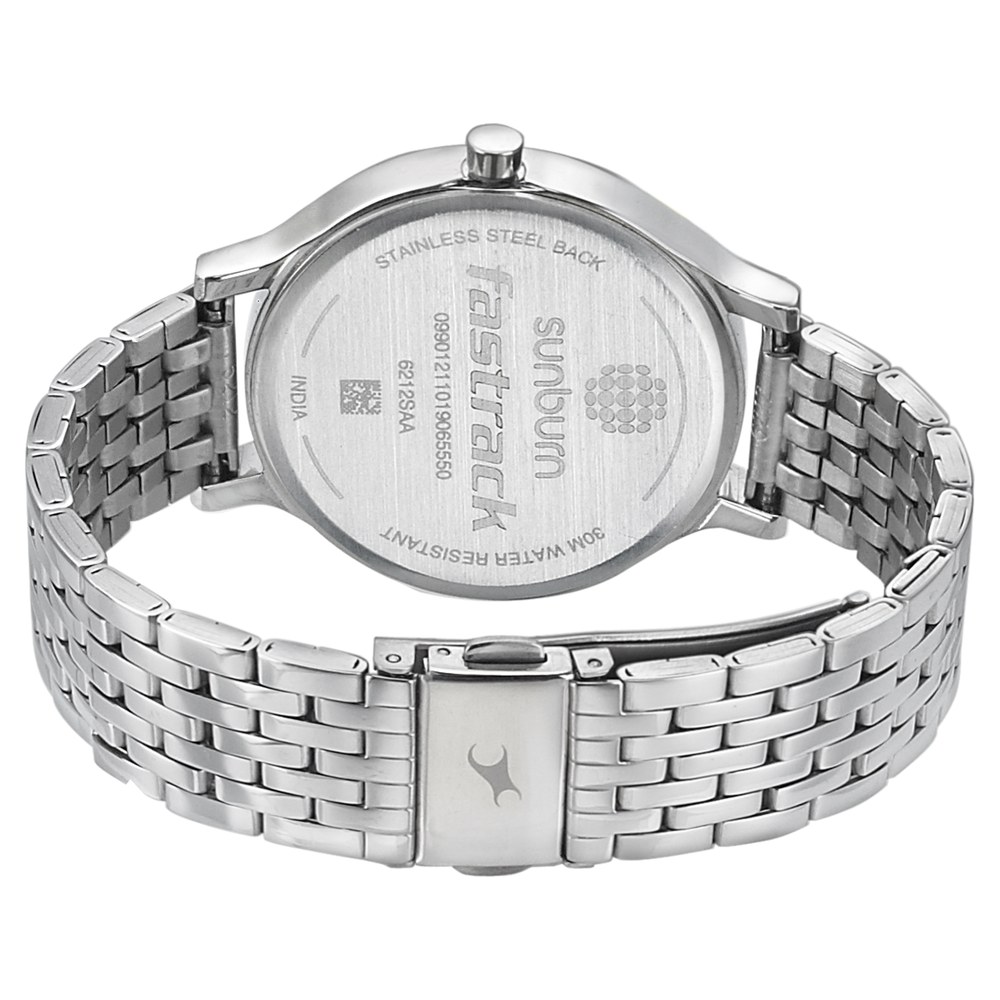 Buy Online Fastrack Sunburn Quartz Analog Green Dial Metal Strap Watch ...