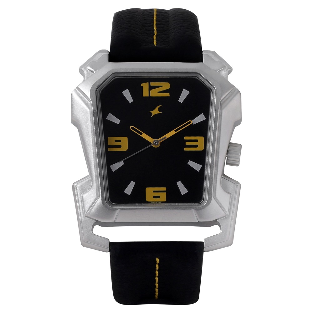 Buy Online Fastrack Quartz Analog Black Dial Leather Strap Watch for ...