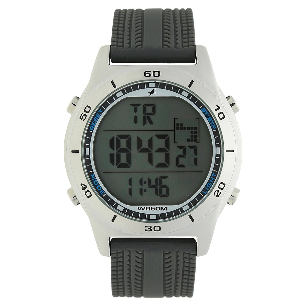 Buy Online Fastrack Digital Grey Dial Silicone Strap Watch for Guys ...