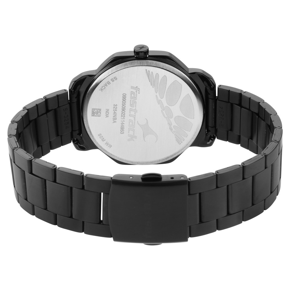 Buy Online Fastrack Stunners Quartz Analog Black Dial Metal Strap Watch ...