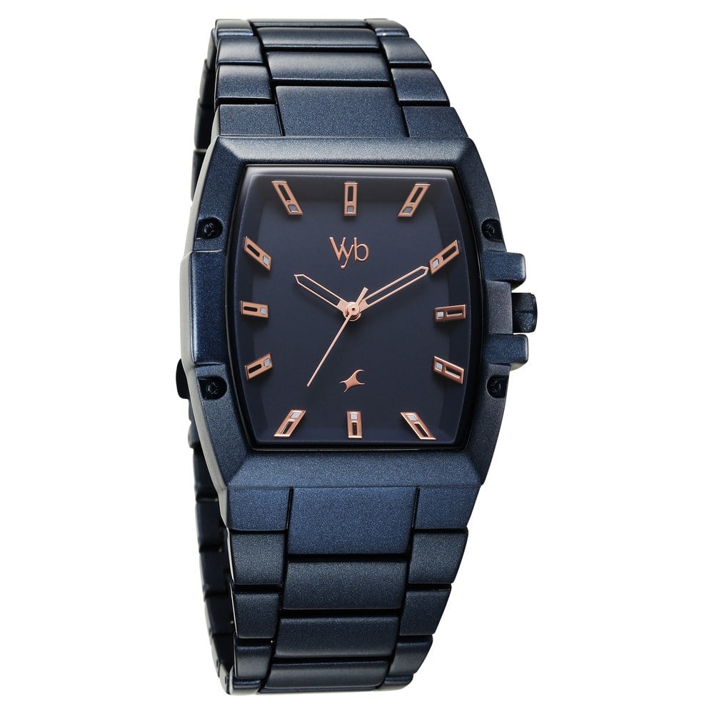 Buy Online Vyb Pioneer By Fastrack Quartz Analog Blue Dial Metal Strap ...