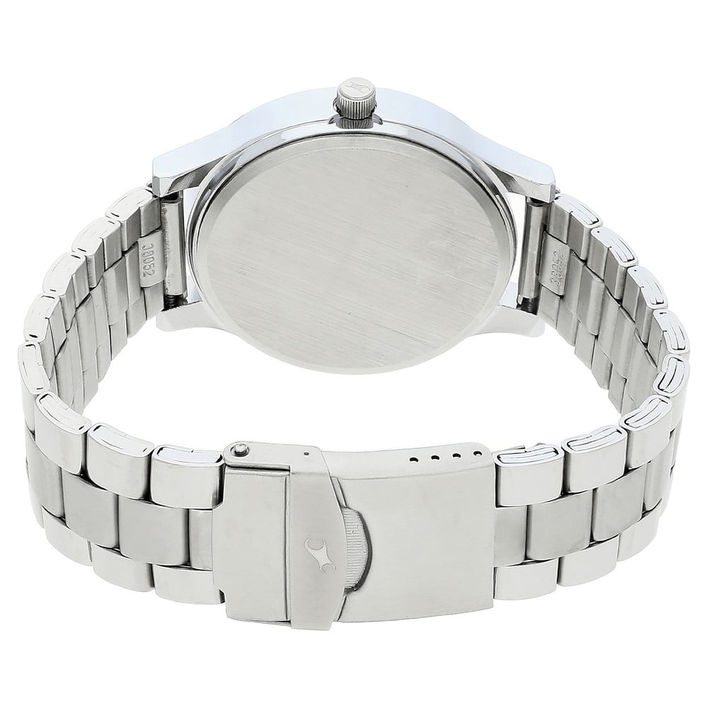 Buy Online Fastrack Bold Quartz Analog Black Dial Stainless Steel Strap ...