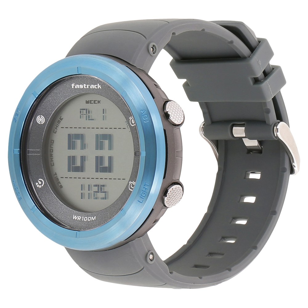 Buy Online Fastrack Trendies Digital Grey Dial Plastic Strap Watch for ...