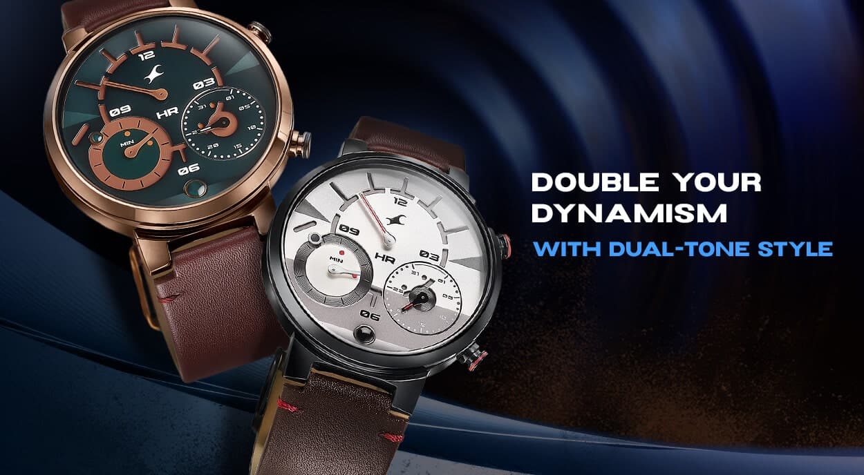 Buy Online Fastrack Gambit Micromotor Black Dial Blue Metal Strap ...