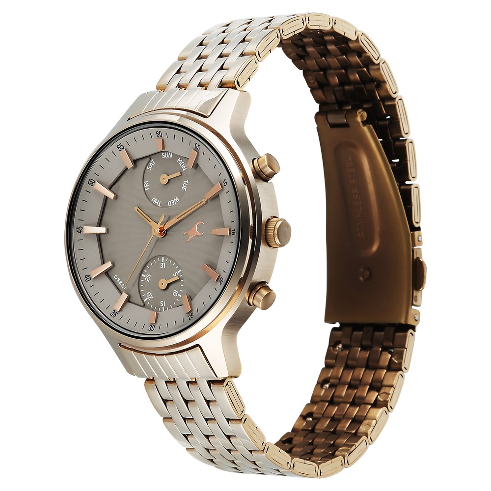 Buy Online Fastrack Chrome K Quartz Multifunction Grey Dial K Chrome ...