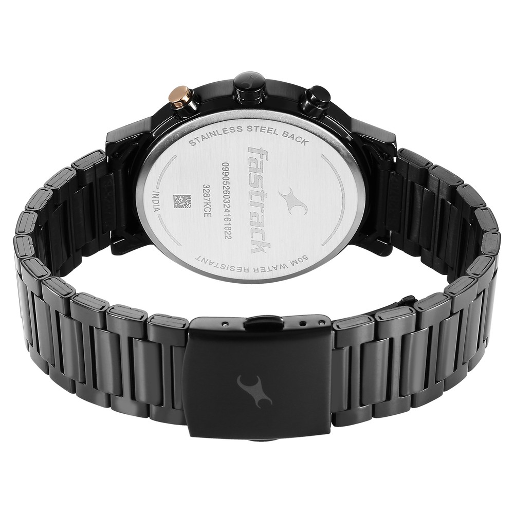 Buy Online Fastrack Tick Tock Quartz Analog Black Dial With Black ...